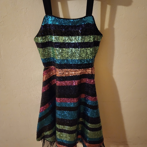 Rare Editions | Dresses | Rare Edition Size 4 Full Sequin Striped Dress ...